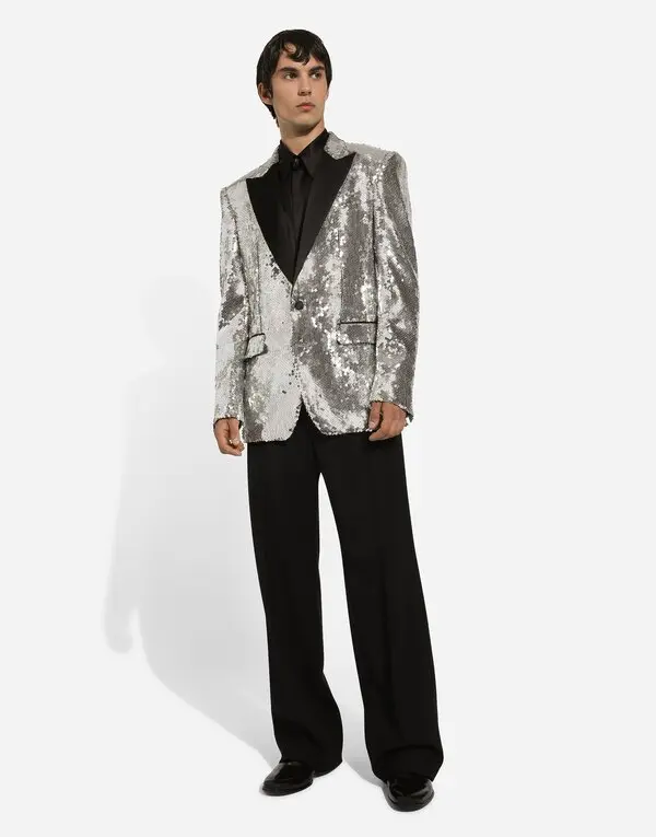 Dolce & Gabbana Sicilia Sequined Single-breasted Tuxedo Jacket - Plateado
