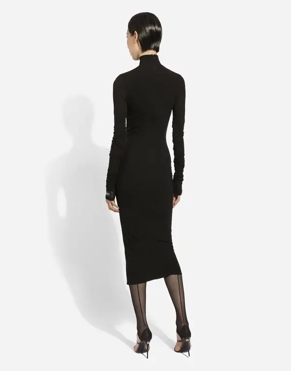 Dolce & Gabbana Jersey Calf-length Dress With Lace Insert