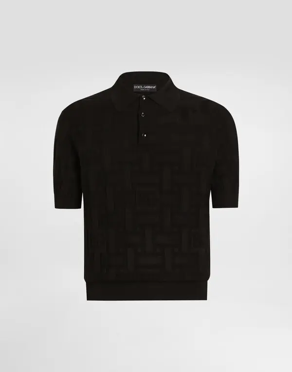 Dolce & Gabbana Silk Polo-shirt With Jacquard Logo