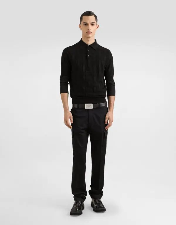 Dolce & Gabbana Silk Polo-shirt With Jacquard Logo