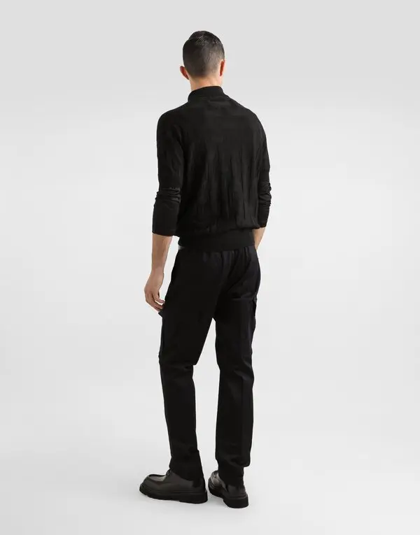 Dolce & Gabbana Silk Polo-shirt With Jacquard Logo