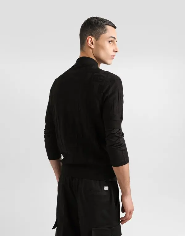 Dolce & Gabbana Silk Polo-shirt With Jacquard Logo