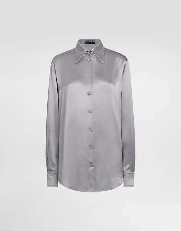 Dolce & Gabbana Silk Satin Shirt - Grey