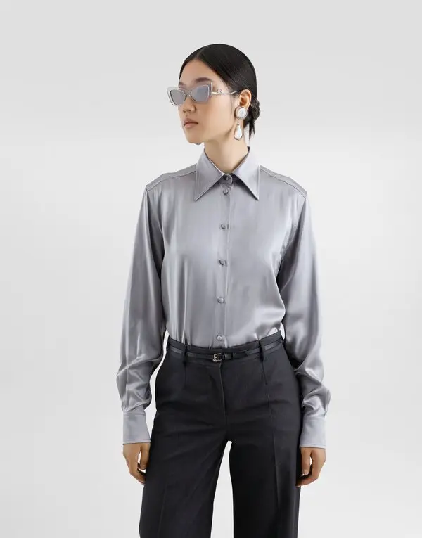 Dolce & Gabbana Silk Satin Shirt - Grey