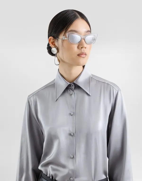 Dolce & Gabbana Silk Satin Shirt - Grey