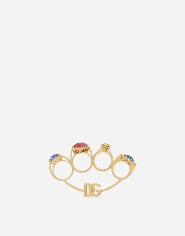 Dolce & Gabbana Knuckle Ring With Rhinestones - Multicolor