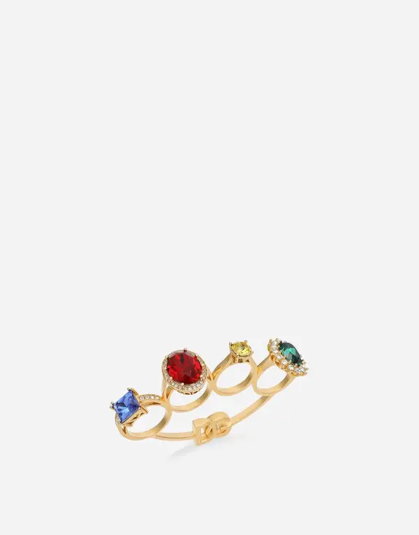 Dolce & Gabbana Knuckle Ring With Rhinestones - Multicolor