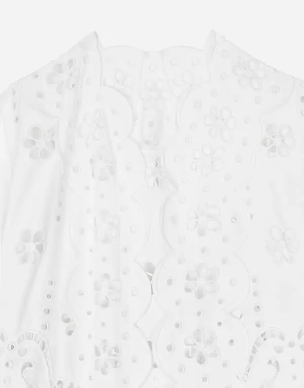 Dolce & Gabbana Cotton Robe Coat With Macramé Embroidery