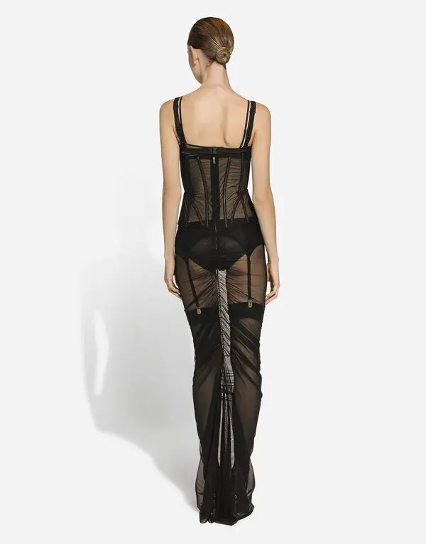 Dolce & Gabbana Long Stretch Tulle Dress
