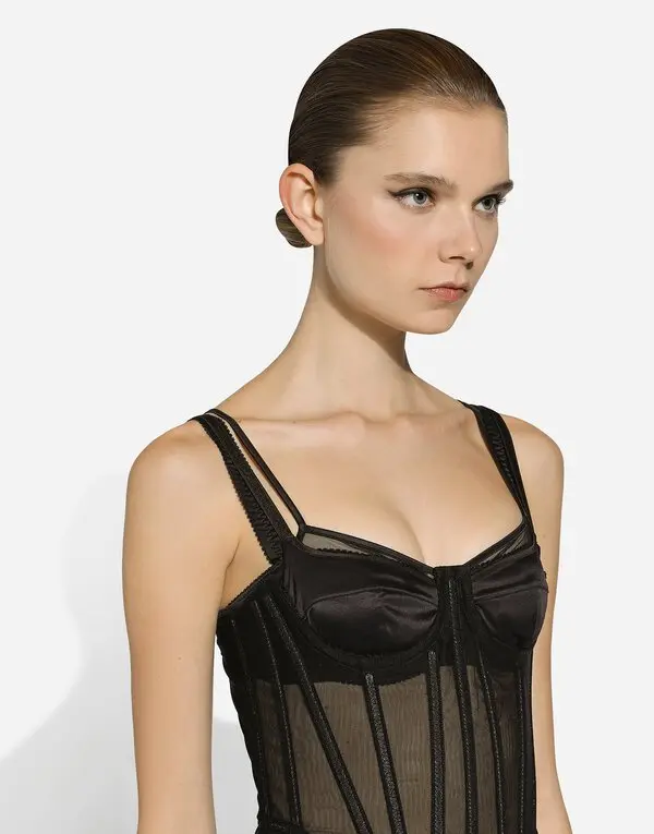 Dolce & Gabbana Long Stretch Tulle Dress