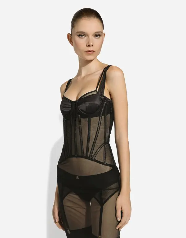 Dolce & Gabbana Long Stretch Tulle Dress