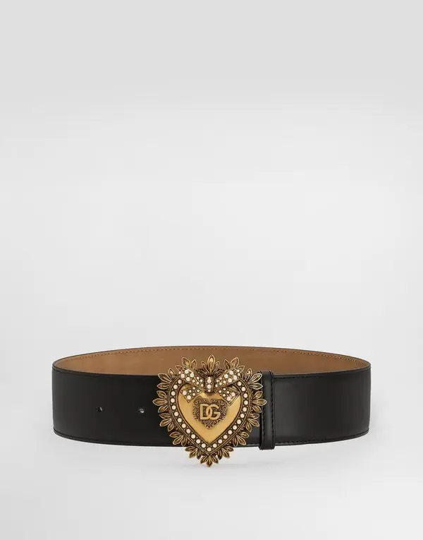 Dolce & Gabbana Devotion Leather Belt - Black