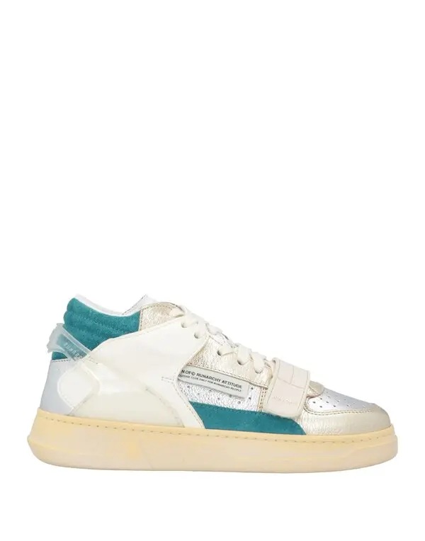 RUN OF Leather High-top Sneakers - Grey