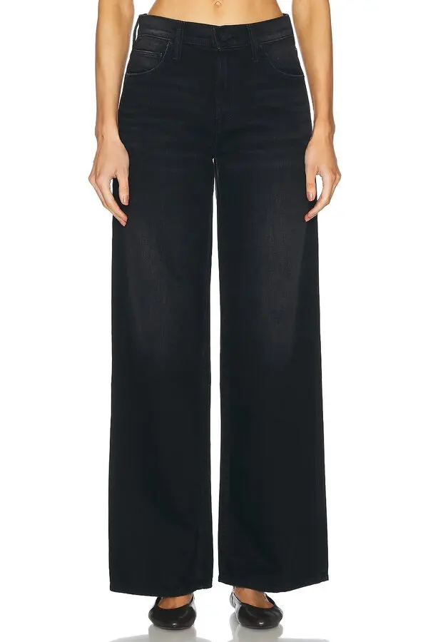 MOTHER The Spinner Zip Sneak Jeans - Black Magic