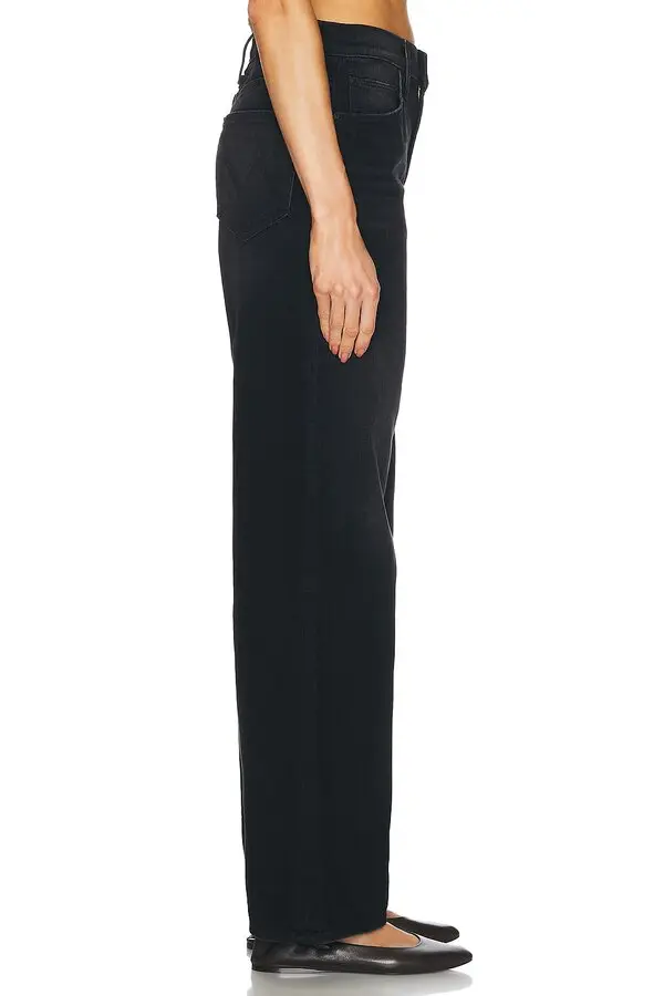 MOTHER The Spinner Zip Sneak Jeans - Black Magic