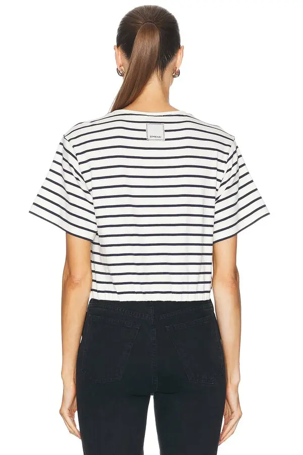 Simkhai Jojo Cropped Tee - Midnight Stripe