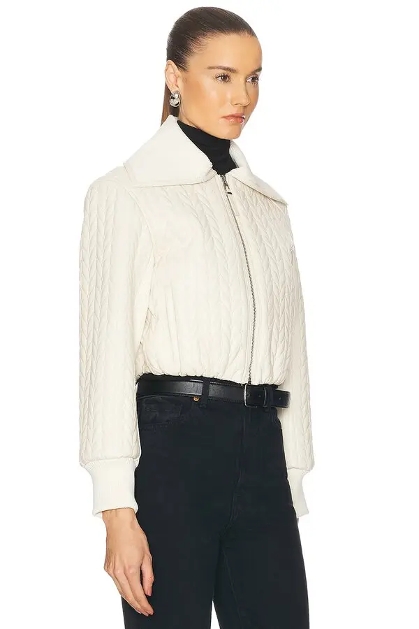 Simkhai Palmer Quilted Cropped Jacket - Coconut