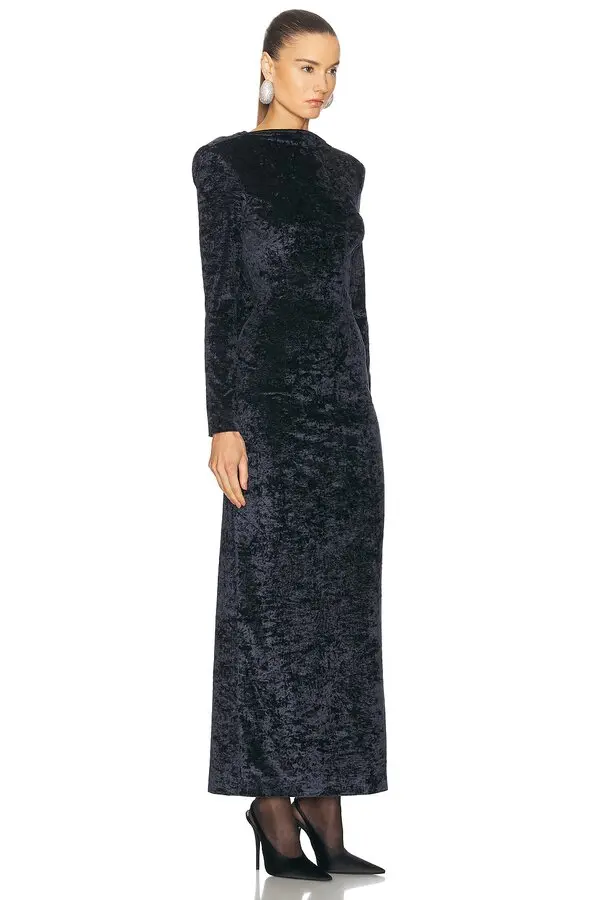 ROWEN ROSE Velvet Backless Column Dress