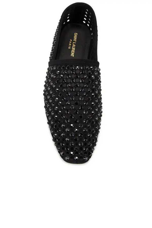 Saint Laurent Jacques Suede & Swarovski Loafers