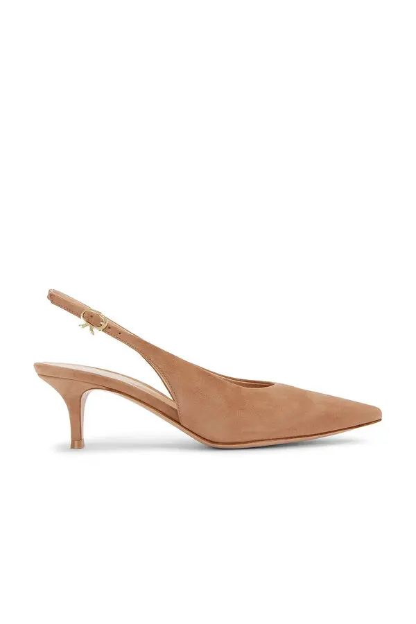 GIANVITO ROSSI Camoscio Slingback Kitten Heels