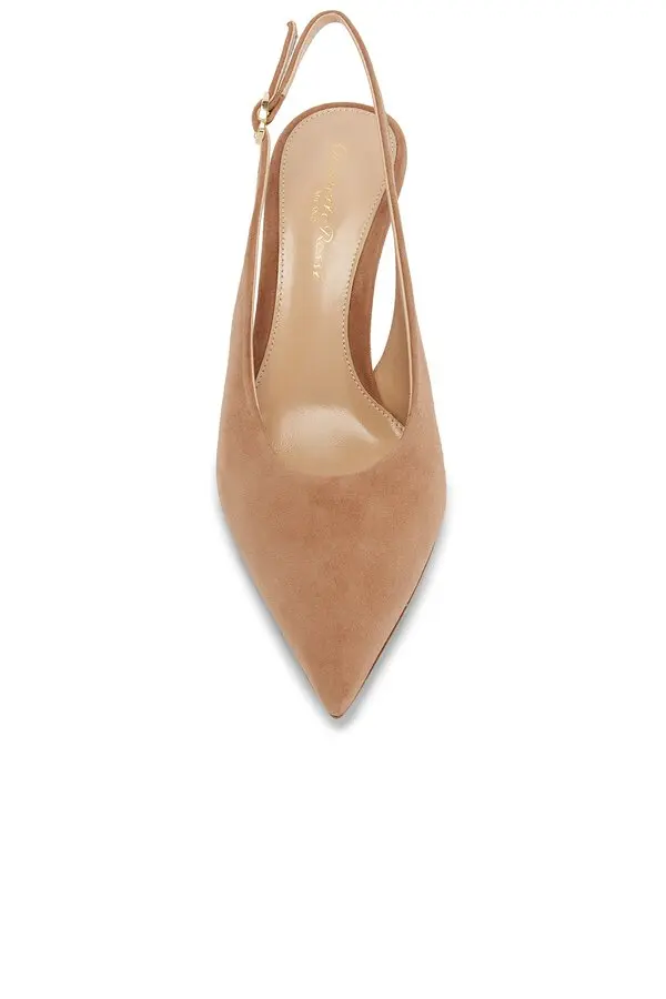 GIANVITO ROSSI Camoscio Slingback Kitten Heels