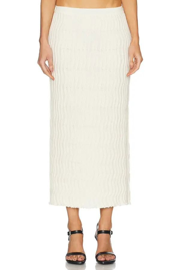 Bottega Veneta Rib Knit Midi Skirt - String