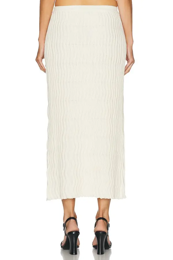 Bottega Veneta Rib Knit Midi Skirt - String