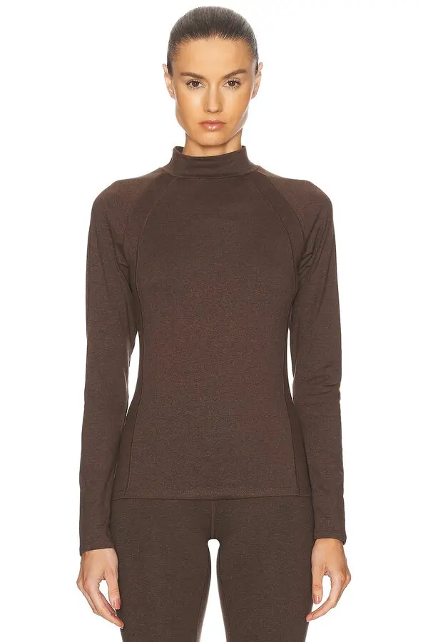 Varley Always Warm Base Layer Top - Deep Chocolate Marl