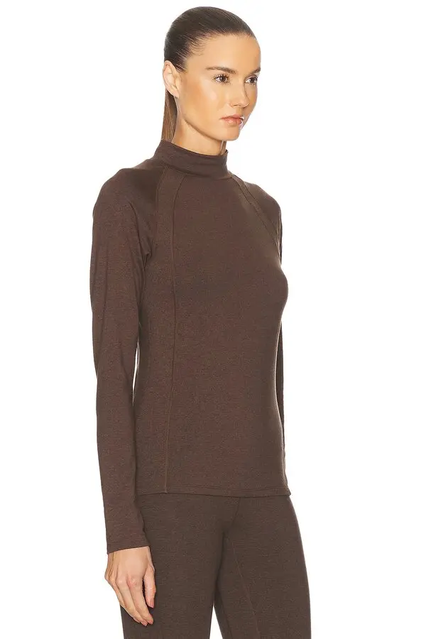 Varley Always Warm Base Layer Top - Deep Chocolate Marl