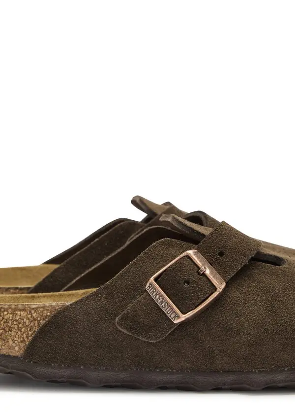 BIRKENSTOCK Suede Boston Clogs - Brown