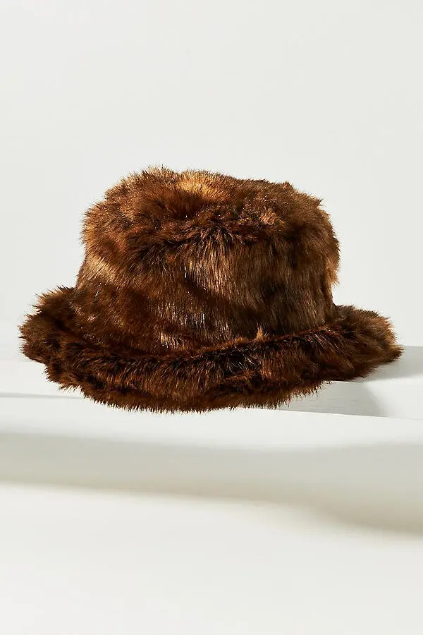 WYETH Allover Faux-fur Bucket Hat - Brown