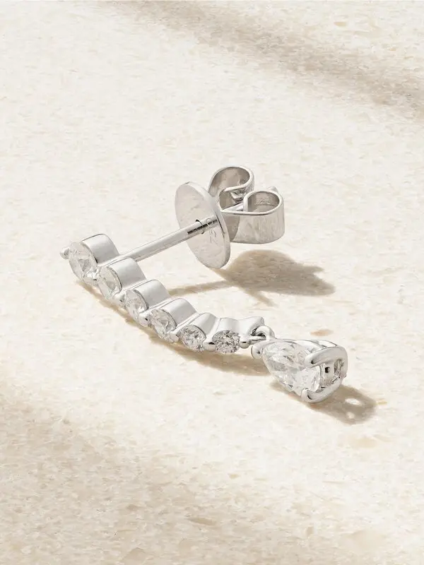 ANITA KO 18-karat White Gold Diamond Single Earring - Silver