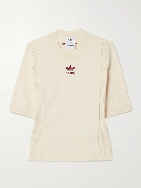 ADIDAS ORIGINALS Wales Bonner Embroidered Knitted Sweater - Neutrals
