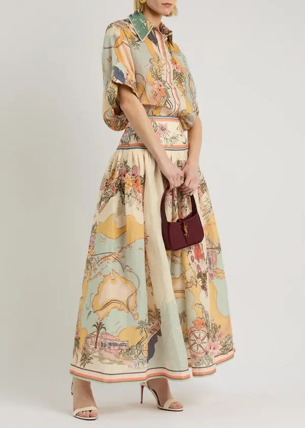 Zimmermann Crush Printed Ramie Shirt