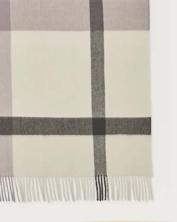 mulberry - Large Check Merino Wool Scarf