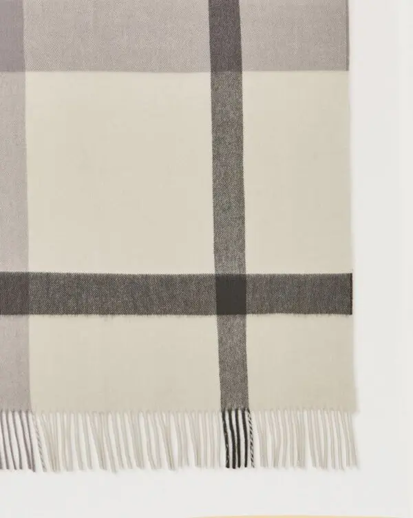 mulberry - Large Check Merino Wool Scarf