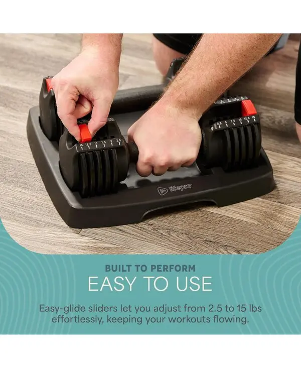 LIFEPRO 15lbs Adjustable Dumbbells