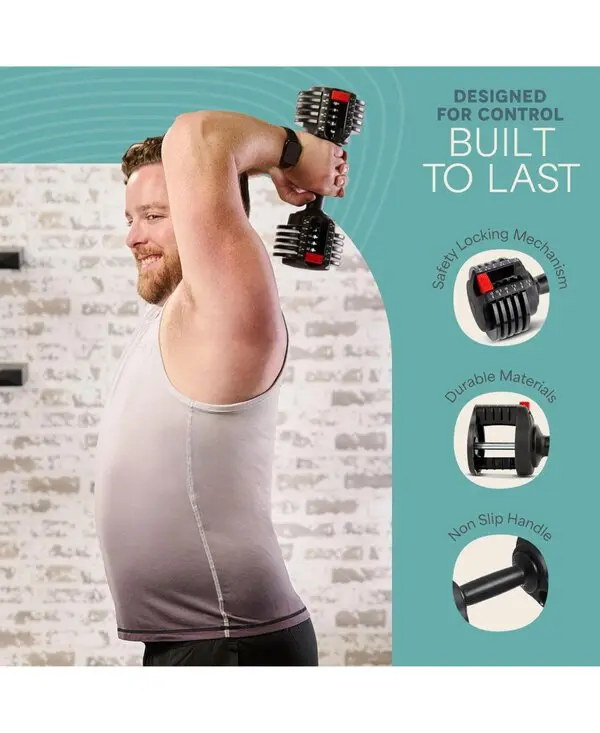 LIFEPRO 15lbs Adjustable Dumbbells