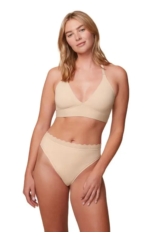 HARPER WILDE Bliss Lace Halterneck Bralette - Beige