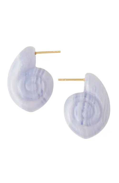 PDPAOLA Agate Shell Earrings - Blue Lace