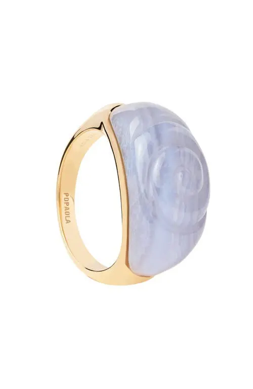 PDPAOLA Agate Shell Ring - Blue Lace