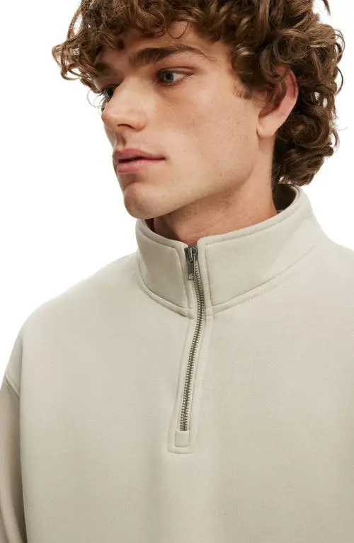 COTTON ON 1/4 Zip Fleece - Stone