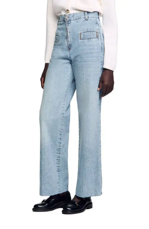 Sandro Wide-leg High-rise Jeans