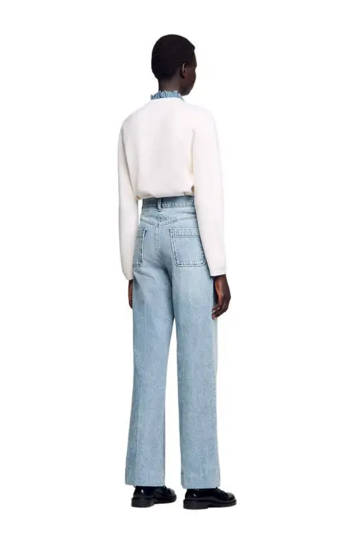 Sandro Wide-leg High-rise Jeans