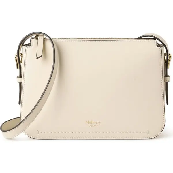 Mulberry Clovelly Leather Crossbody Bag - Eggshell