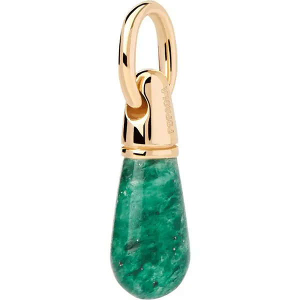 PDPAOLA Gemstone Drop Pendant - Green Aventurine