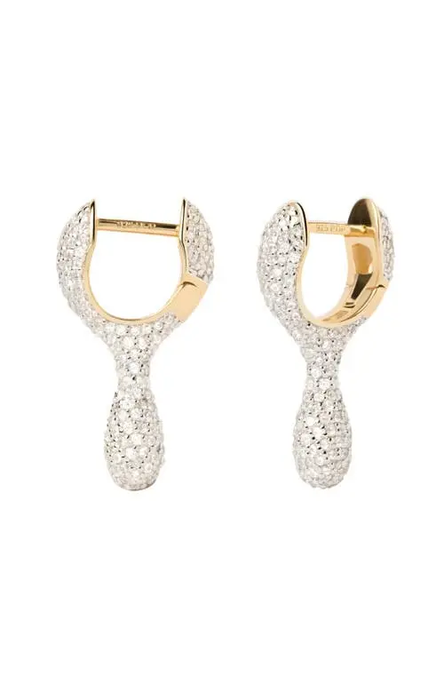 PDPAOLA Pavé Ray Hoop Earrings - Gold