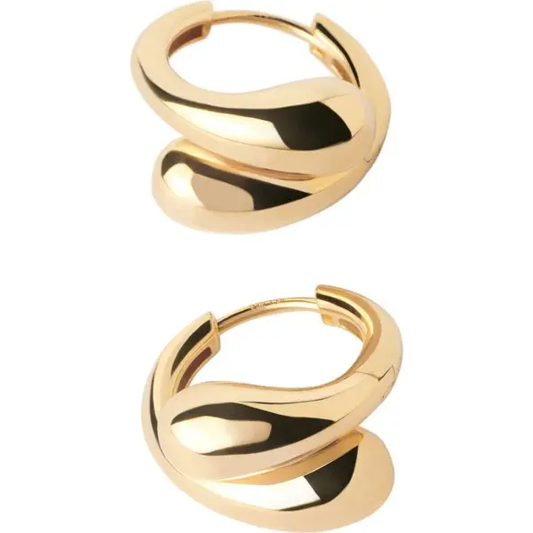 PDPAOLA Loop Huggie Hoop Earrings - Gold
