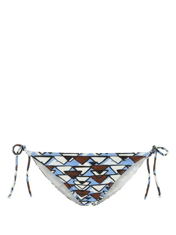 Prada Geometric-print Bikini Bottom - Brown