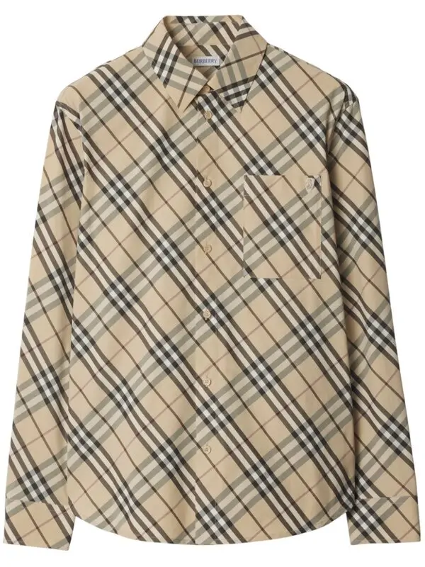 Burberry Checked Shirt - Neutrals